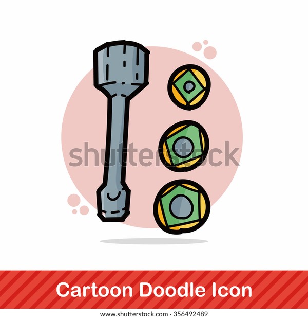 Screw Color Doodle Stock Vector (Royalty Free) 356492489