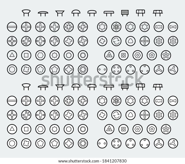 Screw Drive Types Heads Screws Bolts Stock Vector (Royalty Free ...