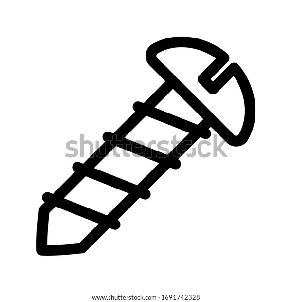 Screw Icon On White Background Stock Vector (Royalty Free) 1691742328 ...