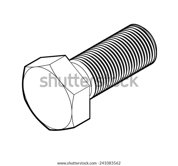Screw Vector Illustration Isolated On White Stock Vector (Royalty Free ...
