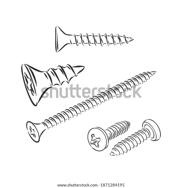 Screw Vector Sketch Illustration Screw Vector Stock Vector (Royalty ...