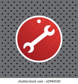 Screwdriver Label On Perforated Metal Background Stock Vector (Royalty ...