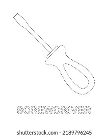 Screwdriver Tracing Worksheet Kids Stock Vector (Royalty Free ...