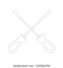 Screwdriver Tracing Worksheet Kids Stock Vector (Royalty Free ...