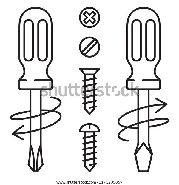 Screwdriver Twist Screw Vector Illustration Stock Vector (Royalty Free ...