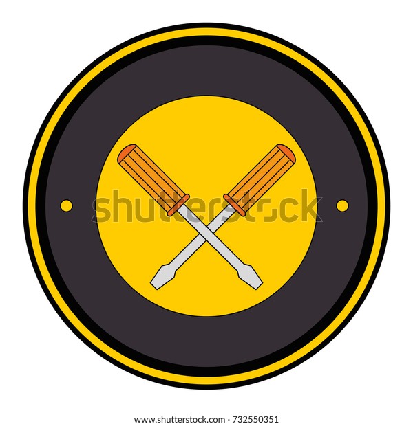 Screwdrivers Crossed Tools Isolated Icon Stock Vector (Royalty Free ...