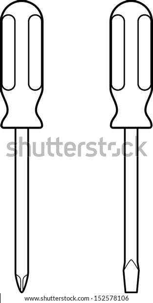 Screwdrivers Line Art Stock Vector (Royalty Free) 152578106