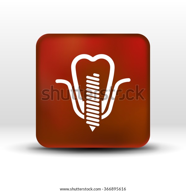 Screwed False Tooth Icon Anatomy Beauty Stock Vector (Royalty Free ...