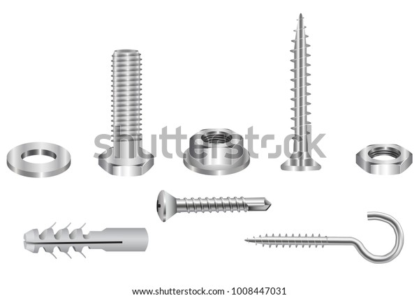 Screws Bolts Used Joining Process Stock Vector (Royalty Free ...
