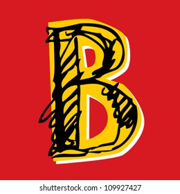 Scribble Abc Childlike Letter B Stock Vector (Royalty Free) 109927427 ...