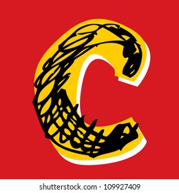 Scribble Abc Childlike Letter C Stock Vector (Royalty Free) 109927409 ...