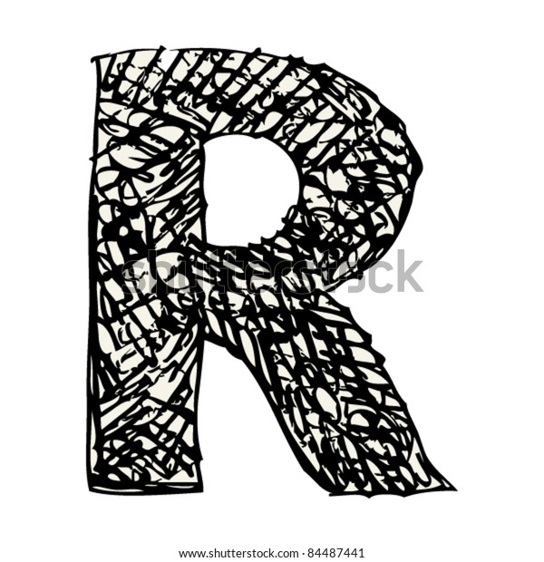 Scribble Alphabet Doodle Letter R Stock Vector (Royalty Free) 84487441 ...