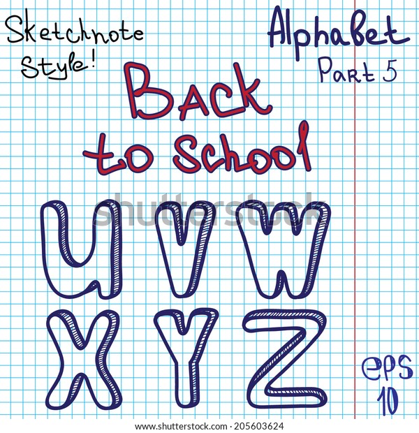 Scribble Alphabet Hand Drawing Vector Letters Stock Vector (Royalty ...