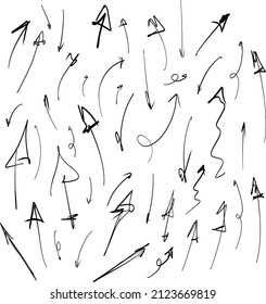Scribble Arrows Set Hand Drawn Arrows Stock Vector (Royalty Free ...