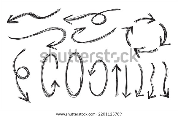 Scribble Hand Drawn Diagram Arrow Icons Stock Vector (Royalty Free ...