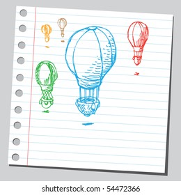 Scribble Hot Air Balloon Stock Vector (Royalty Free) 54472366 ...