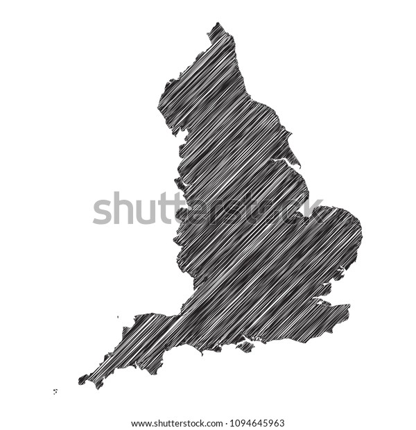 Scribble Map England Sketch Country Map Stock Vector (Royalty Free ...