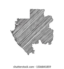 Scribble Map Gabon Black Drawing Pencil Stock Vector (Royalty Free ...