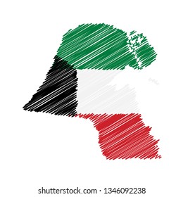 Scribble Map Kuwait Sketch Country Map Stock Vector (Royalty Free) 1346092238 | Shutterstock
