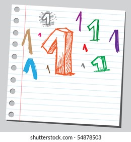 Scribble Number One Stock Vector (Royalty Free) 54878503 | Shutterstock