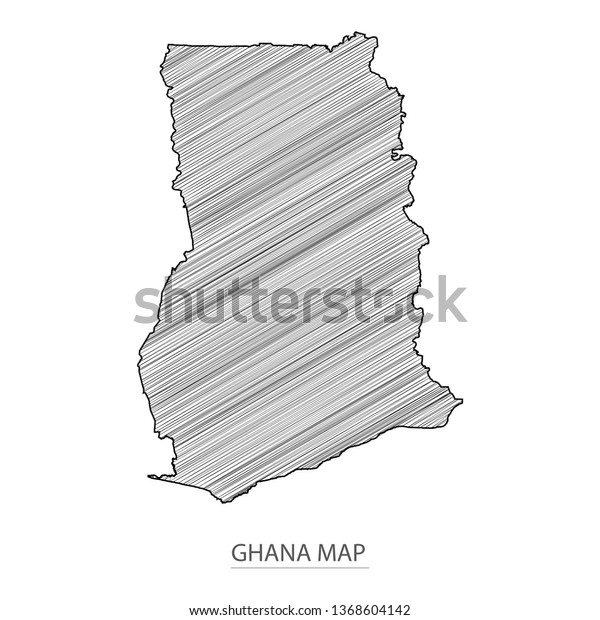 Scribble Sketch Ghana Map Country Name Stock Vector (Royalty Free ...