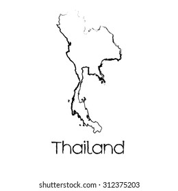 Map Country Thailand Stock Illustration 364789778