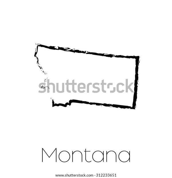 Scribbled Shape State Montana Stock Vector (Royalty Free) 312233651