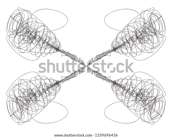 Scribbling Cross Doodle Edge Vector Color Stock Vector (Royalty Free ...
