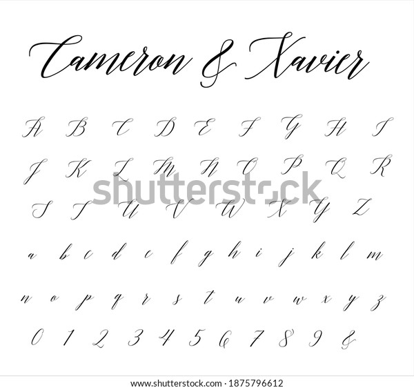 Script Cursive Wedding Vector Font Stock Vector (Royalty Free ...