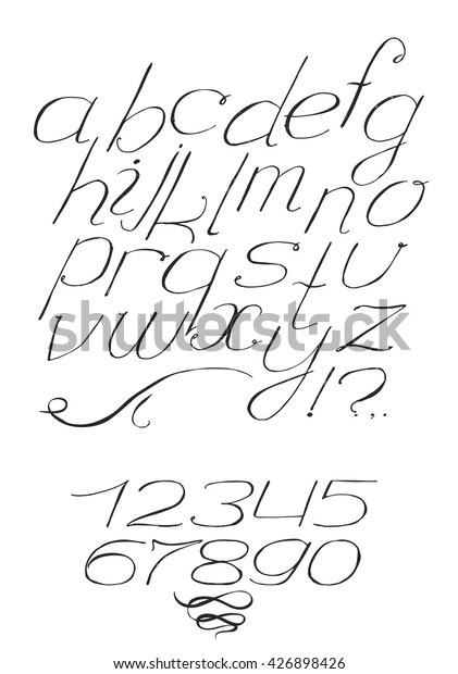 Script Font Cursive Black On White Stock Vector (Royalty Free ...