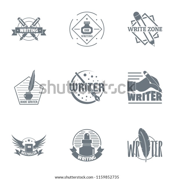 Scriptwriter Logo Set Simple Set 9 Stock Vector (Royalty Free ...