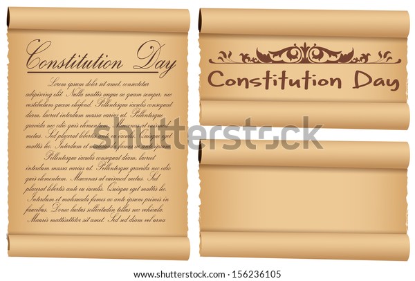 Scroll Banner Designs Constitution Day Vector Stock Vector (Royalty ...