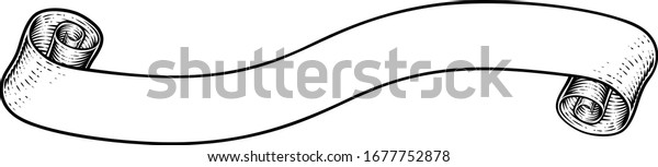 Scroll Flag Paper Banner Parchment Ribbon Stock Vector (Royalty Free ...