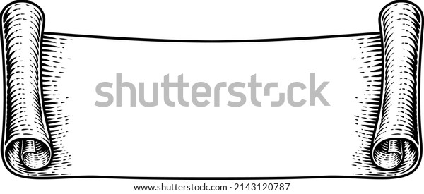 Scroll Flag Paper Banner Parchment Ribbon Stock Vector (Royalty Free ...