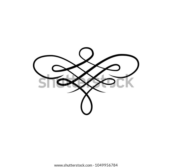 Scroll Line Calligraphy Swirl Swashe Ornate Stock Vector (Royalty Free ...
