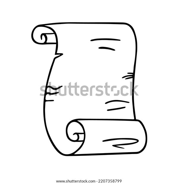 Scroll Parchment Paper Sheet Curved Papyrus Stock Vector (Royalty Free ...