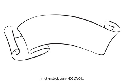 Scroll Ribbon Label Black Lines Stock Vector (Royalty Free) 403176061