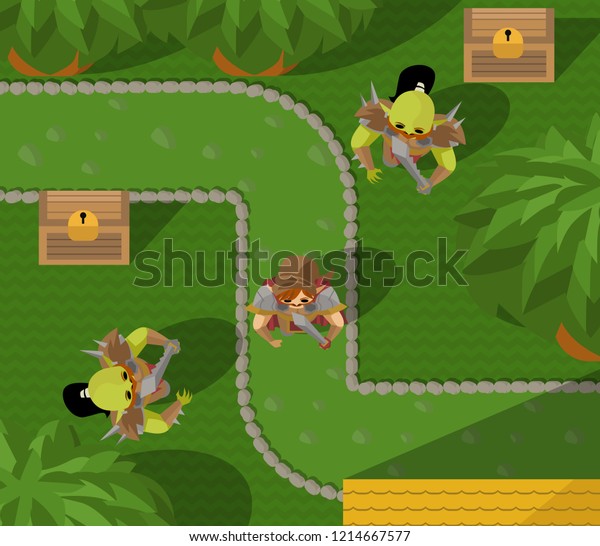 Scrolling Rpg Fantasy Videogame Stock Vector (Royalty Free) 1214667577 ...
