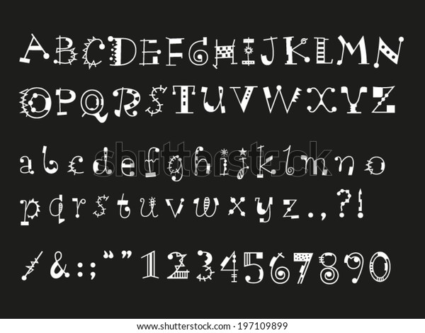 Scruffy Fontcharacterletter Stock Vector (Royalty Free) 197109899 ...