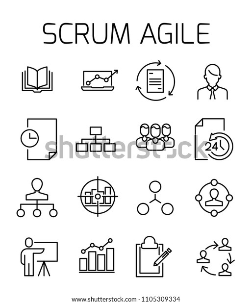 Scrum Agile Related Vector Icon Set 库存矢量图（免版税）1105309334 | Shutterstock