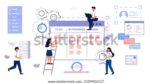 Scrum Task Board Agile Organizer People Stock Vector (Royalty Free ...