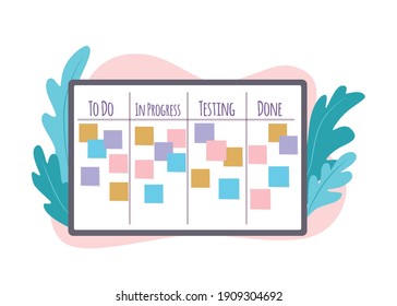 Scrum Task Board Agile Project Management Stock Vector (Royalty Free ...