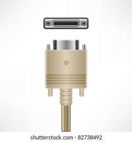 Scsi Db 25pin Plug Socket Stock Vector (Royalty Free) 82738492 ...