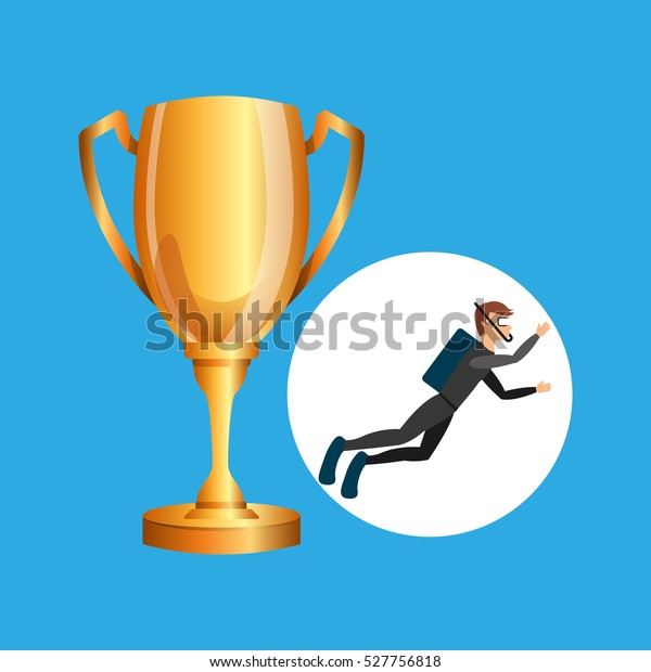 Scuba Diver Man Trophy Sport Design Stock Vector (Royalty Free ...
