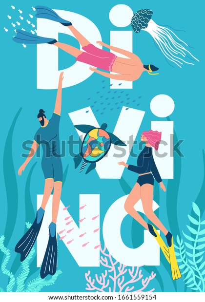 Scuba Diving Club Vector Illustration Letters Stock Vector (Royalty ...