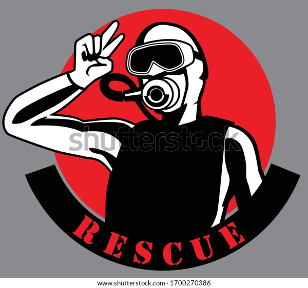 Scuba Diving Rescue Team Badge Stock Vector (Royalty Free) 1700270386 ...