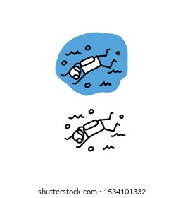 Scuba Diving Stick Figure Vector Illustration Stock Vector (Royalty ...