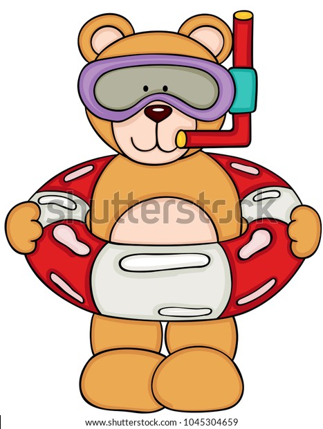 Scuba Diving Teddy Bear Float: vetor stock (livre de direitos ...