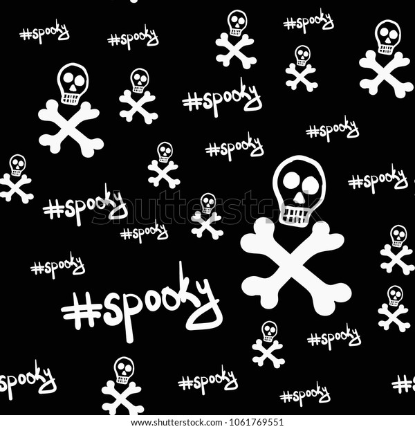 Scull Cross Bones Black White Seamless Stock Vector (Royalty Free ...