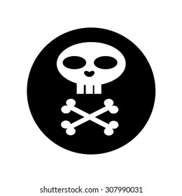 Scull Icon On Black Background Flat Stock Vector (Royalty Free ...